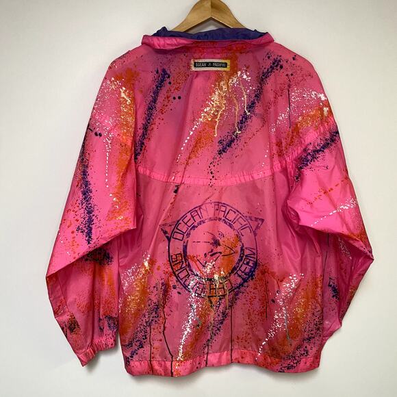 OP | Jackets & Coats | Vintage Ocean Pacific Jacket 9s Pink Windbreaker ...